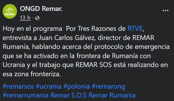 Colabora con REMAR en su respuesta a la guerra en Ucrania – La Red